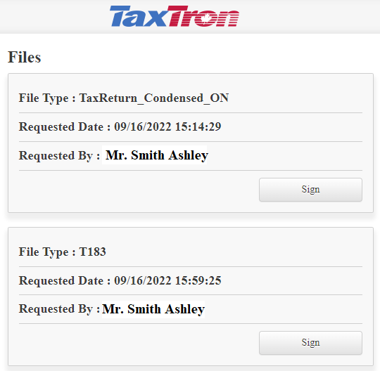 E-Signature Solution By TaxTron™